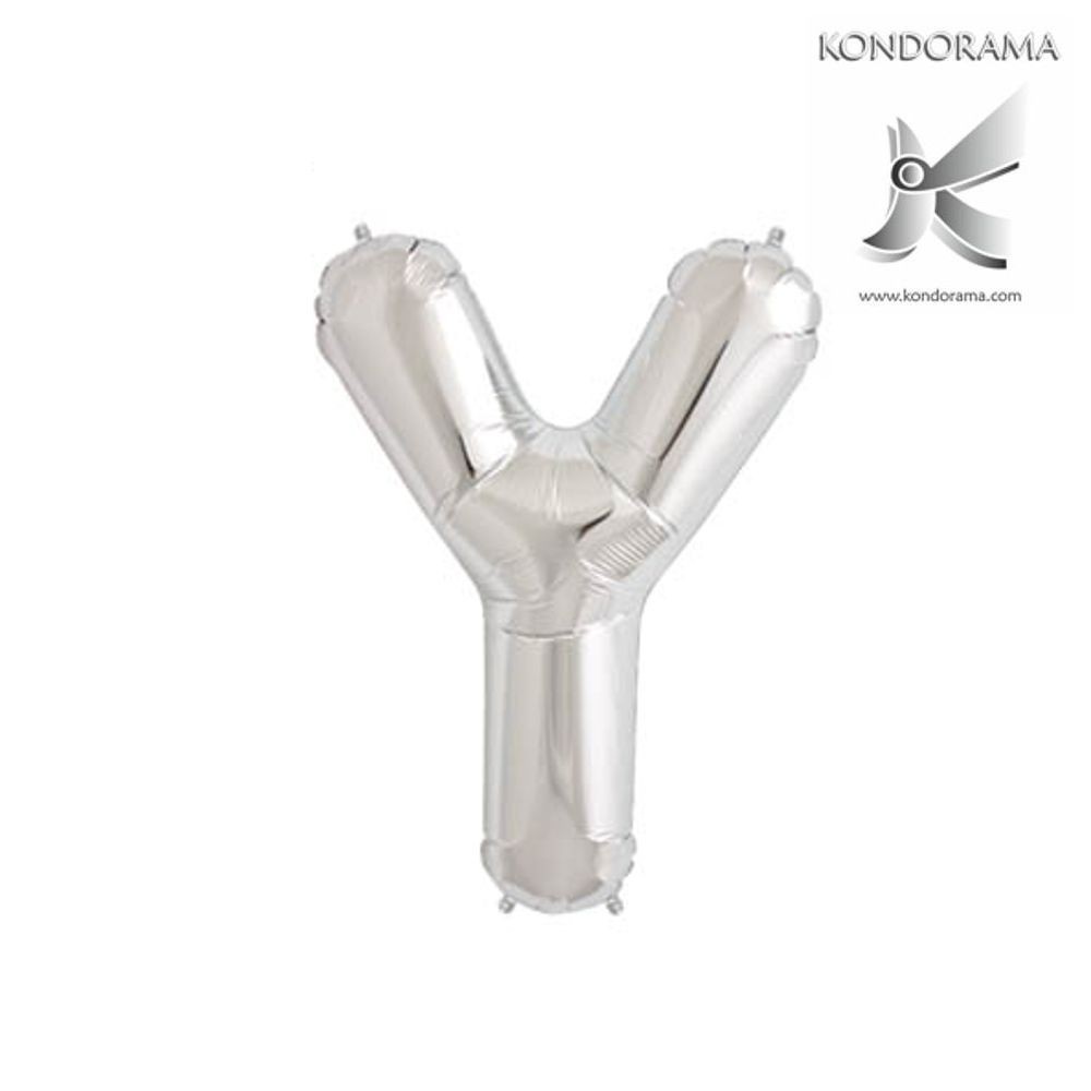 2222-25 LETTERA YPSILON ARGENTO LETTERE GONFIABILI IN FOIL - Comma22